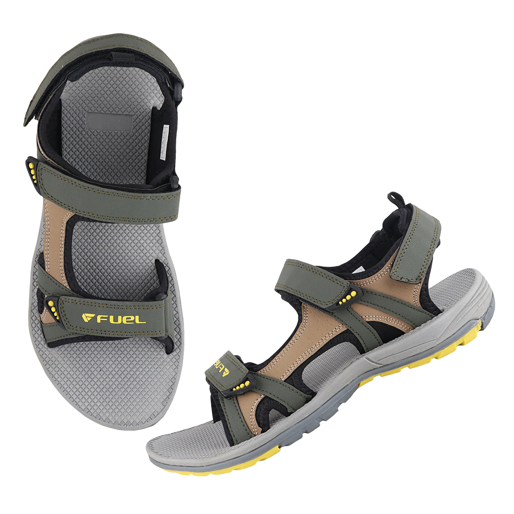 Fuel Splendor Sandals For Men's (Oilve-Yellow)