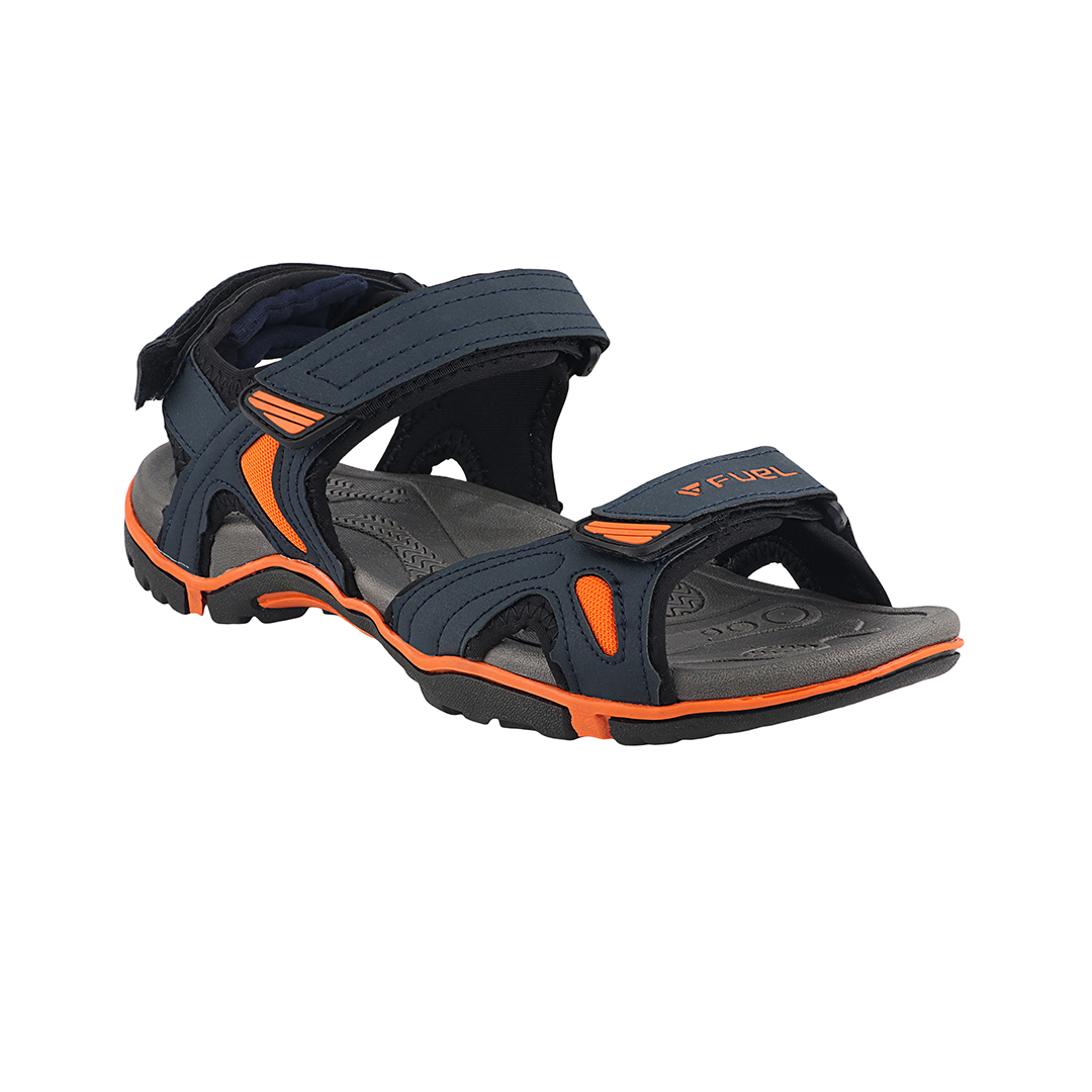 FUEL Jordan Men’s Anti-Skid Sole Velcro Strap Outdoor Sandals (Navy-Or