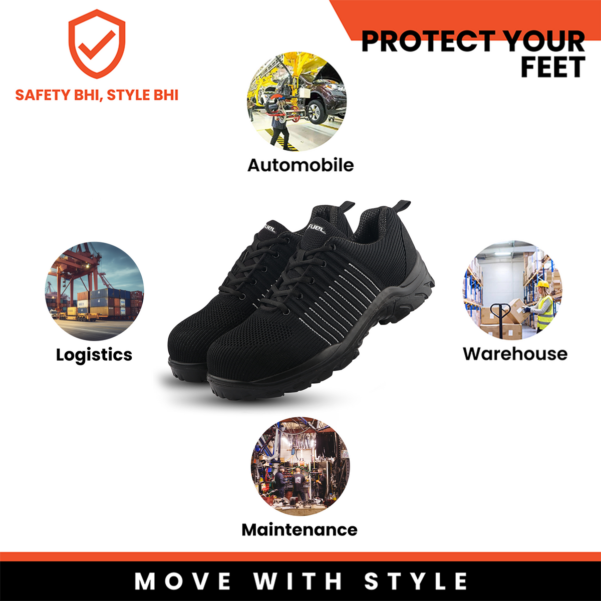 Fuel Shoes: Safety and Style, Complete Footwear for Every Step!