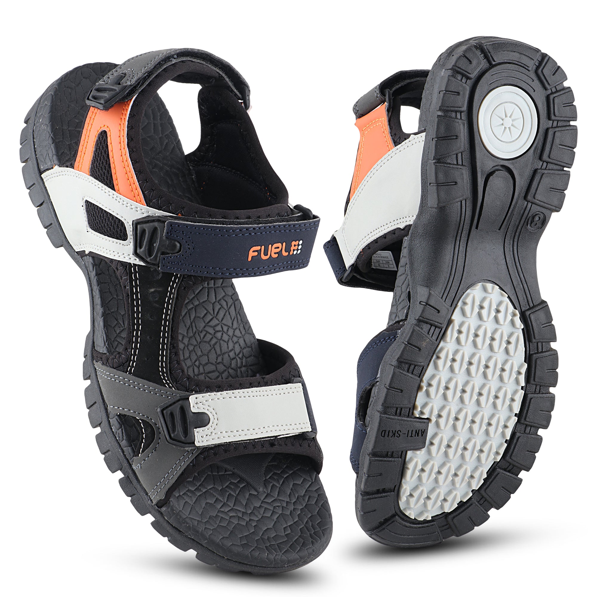 Fuel Rambo-01 Sandals For Men's (Black-Orange)